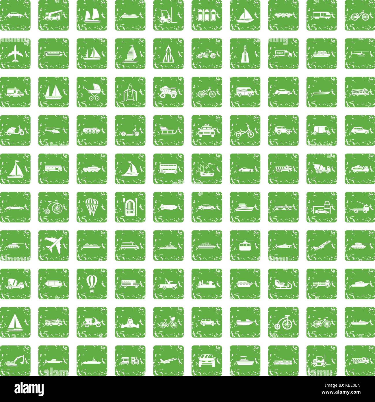 100 transportation icons set grunge green Stock Vector Image & Art - Alamy