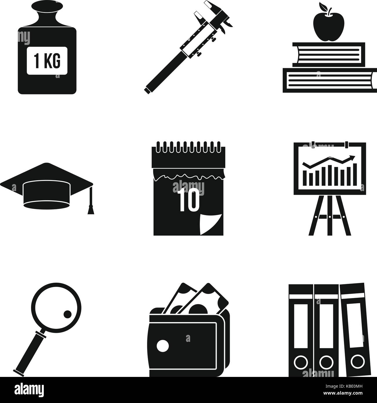 Computer calculator icons set, simple style Stock Vector Image & Art ...