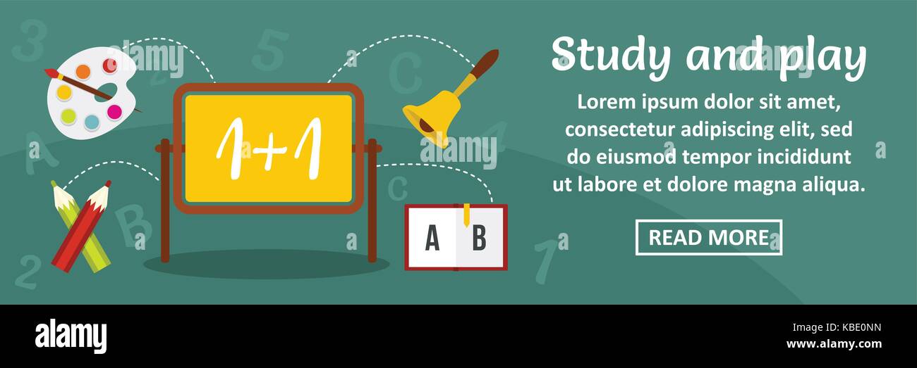 Study and play kid banner horizontal concept Stock Vector Image & Art ...