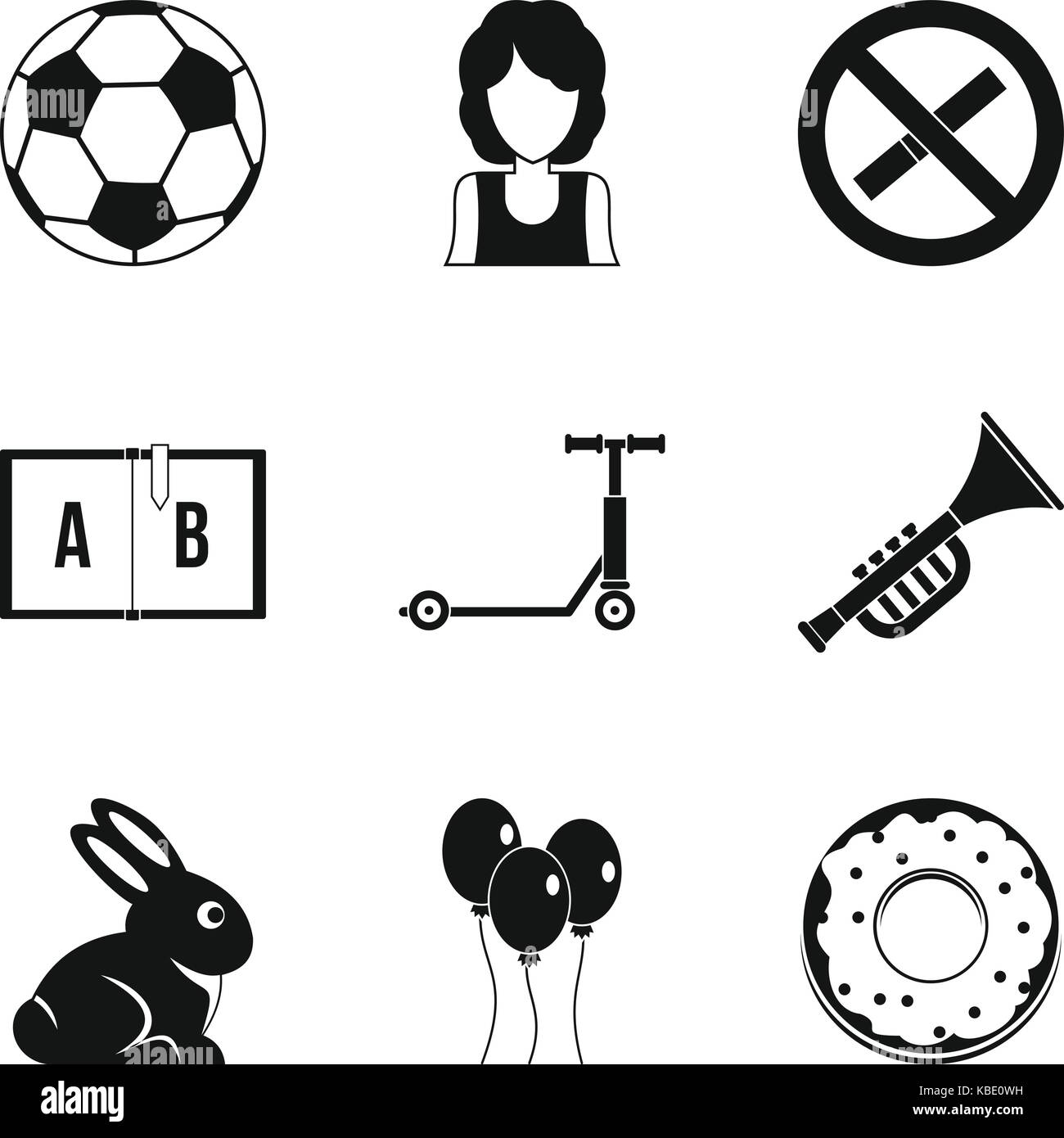 Sport school icons set, simple style Stock Vector Image & Art - Alamy