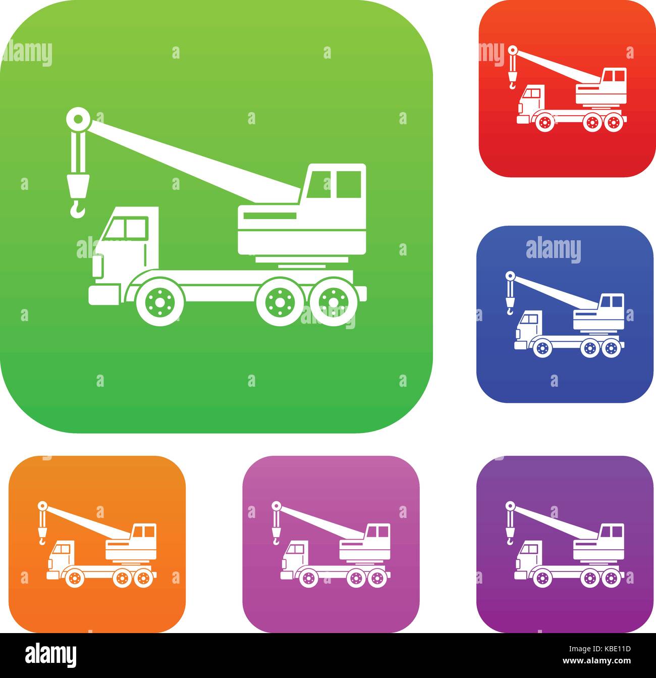 Truck crane set color collection Stock Vector Image & Art - Alamy