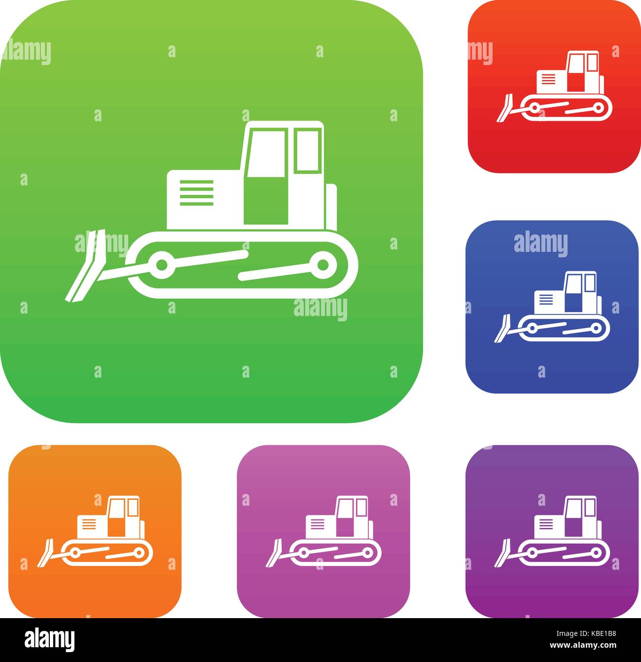 Bulldozer set color collection Stock Vector Image & Art - Alamy