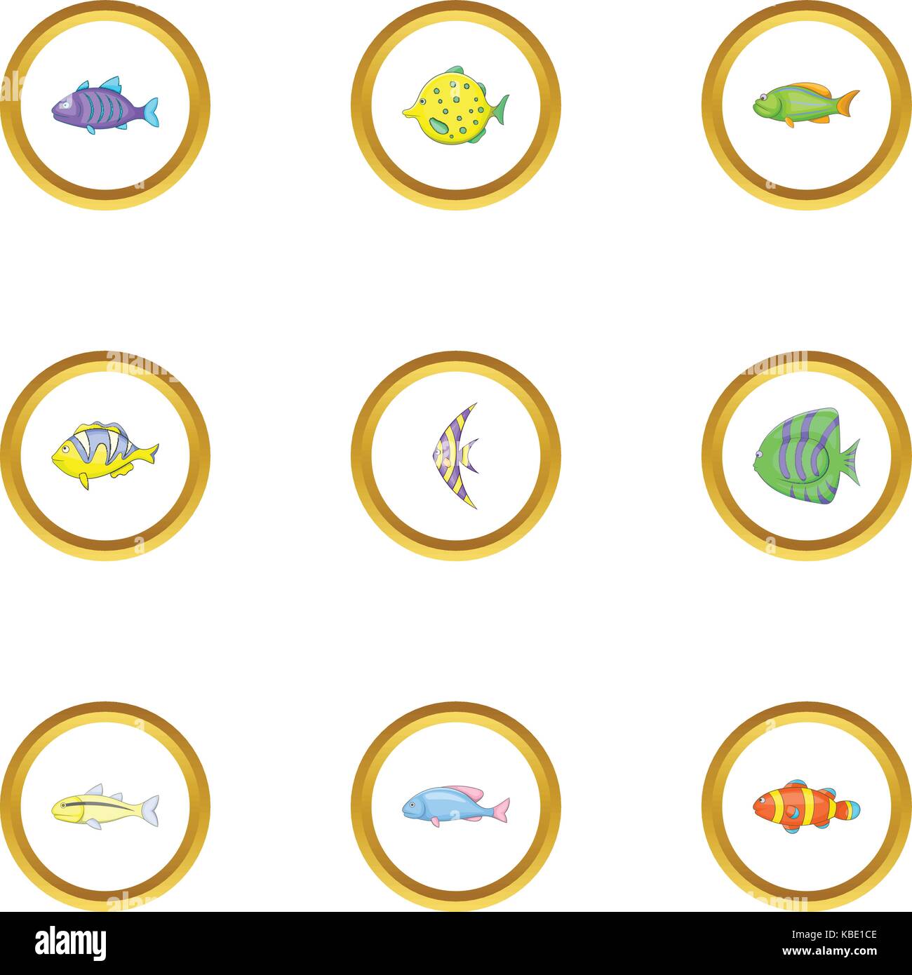 Ocean fish icons set, cartoon style Stock Vector Image & Art - Alamy
