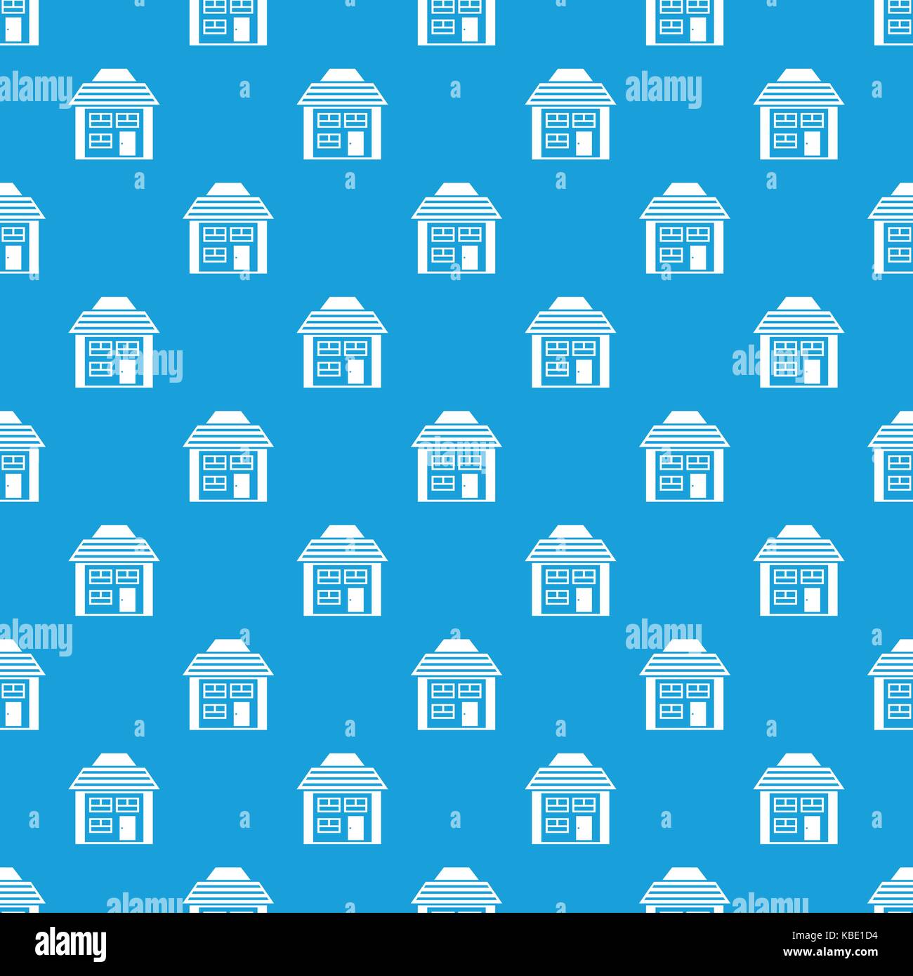 Two-storey house with sloping roof pattern seamless blue Stock Vector ...