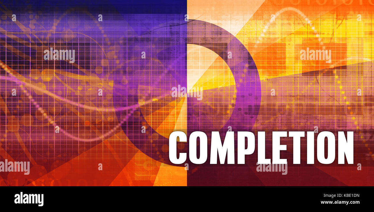 Completion Focus Concept on a Futuristic Abstract Background Stock ...