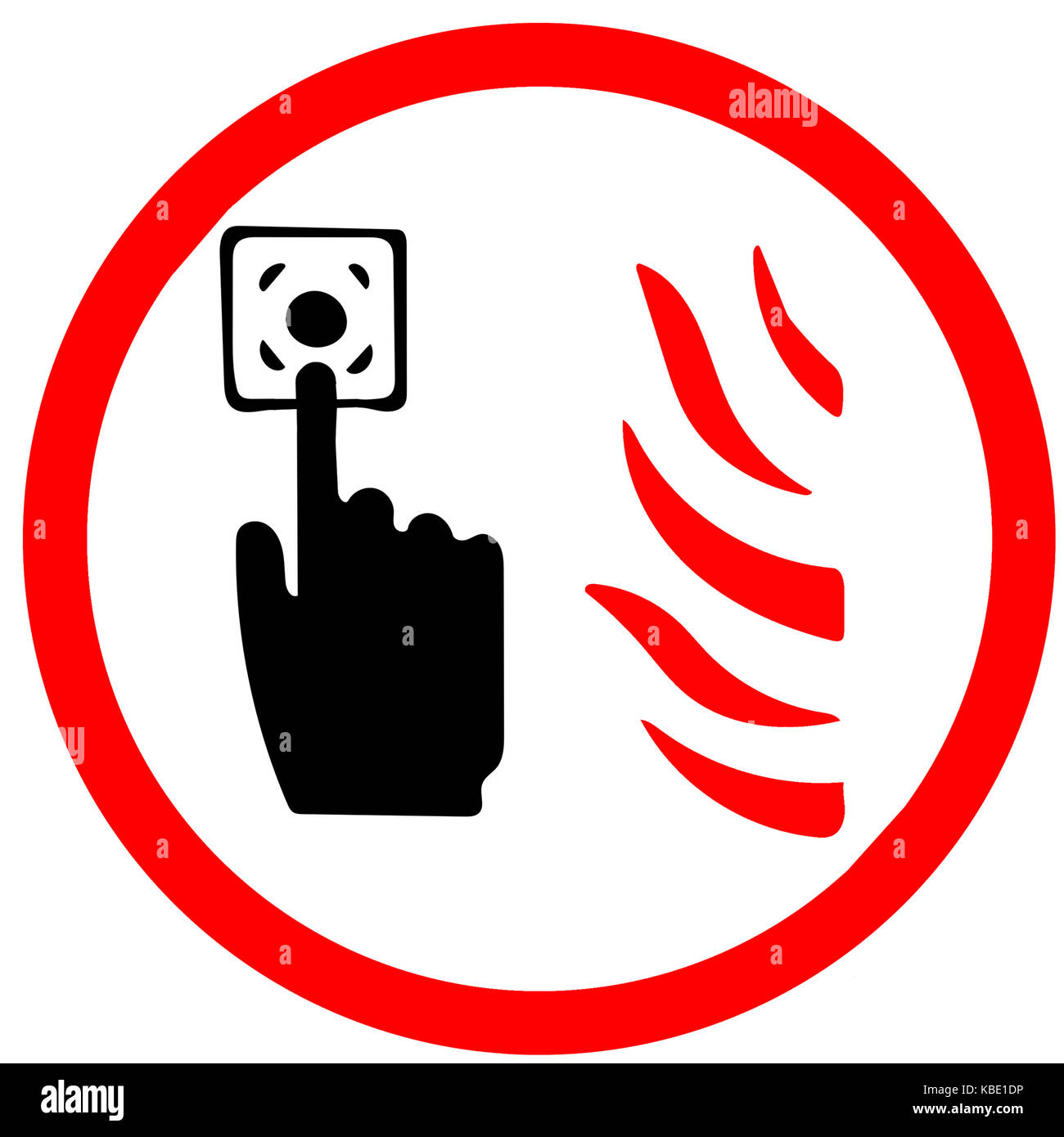 Press the alarm button if you see fire flame illustrated circle Icon ...