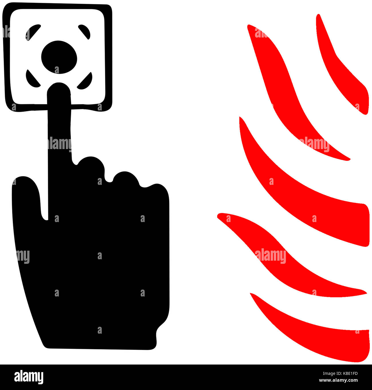 Press the alarm button if you see fire flame illustrated Icon road on ...