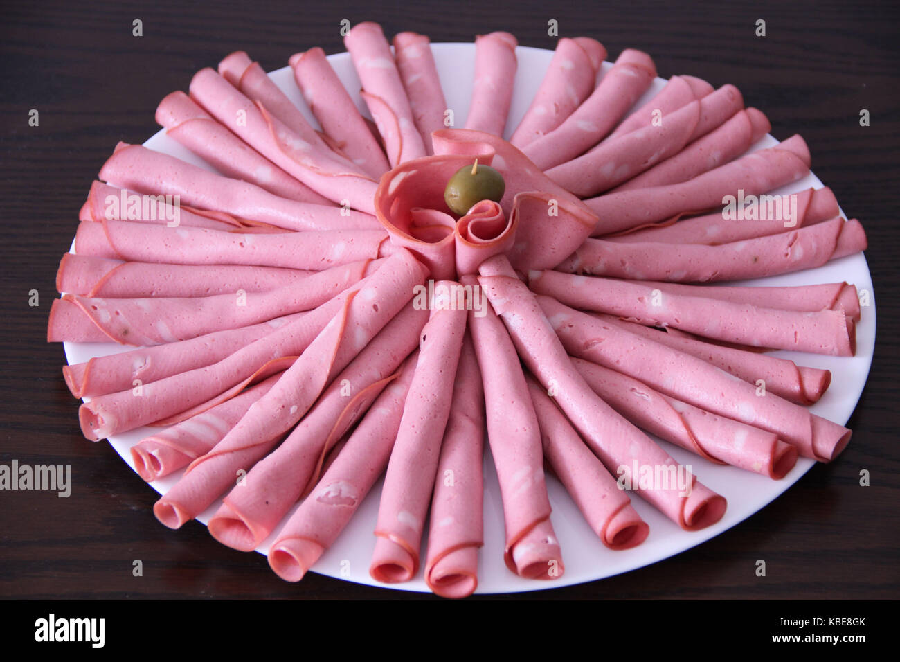 Mortadella, wrapped, olive, São Paulo, Brazil Stock Photo - Alamy