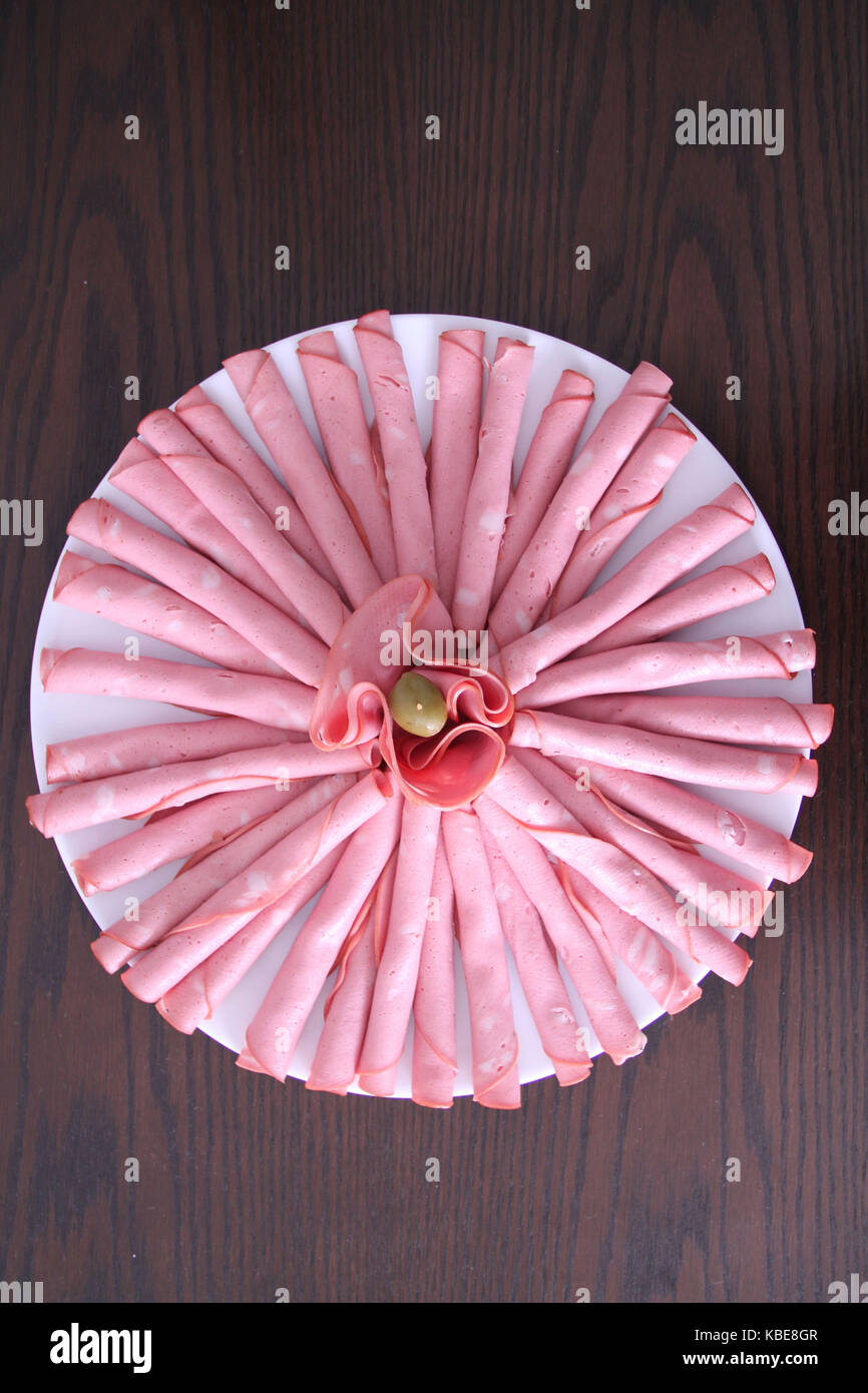 Mortadella, wrapped, olive, São Paulo, Brazil Stock Photo - Alamy