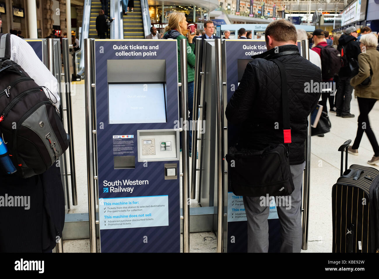 A South Western Railway machine for "quick tickets" at Waterloo station ...