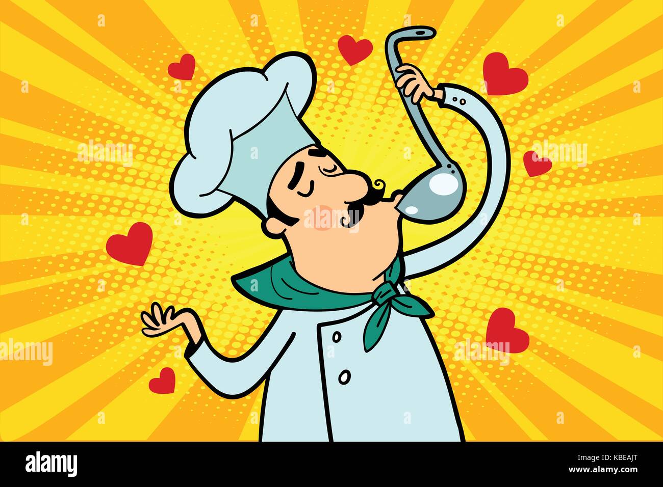 Chef cook character tastes the sauce or soup Stock Vector Image & Art ...