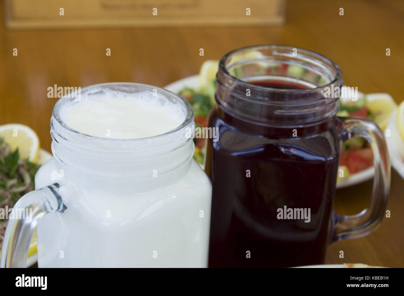 turkish drink ayran and salgam Stock Photo - Alamy
