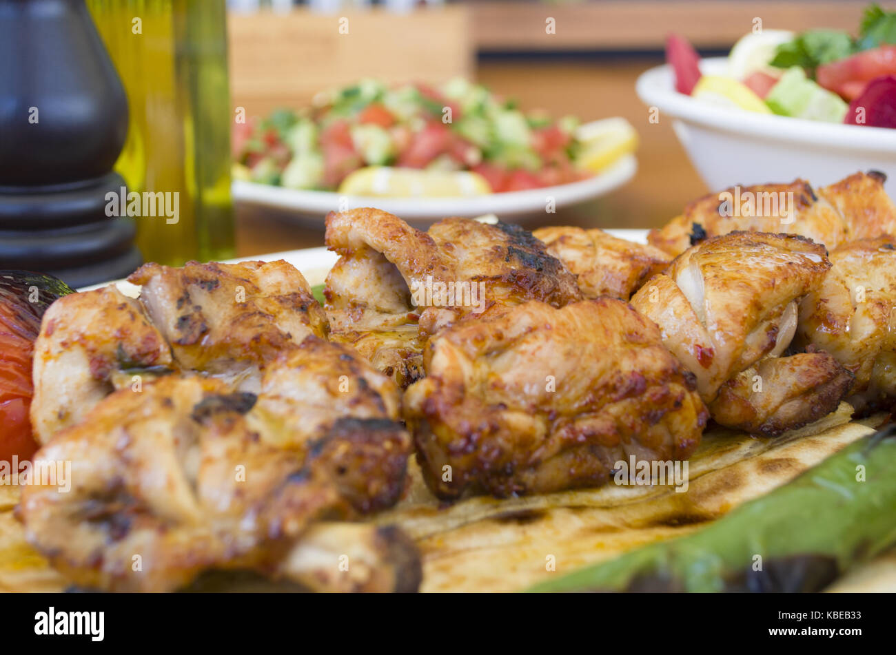 Chicken leg menu Stock Photo - Alamy