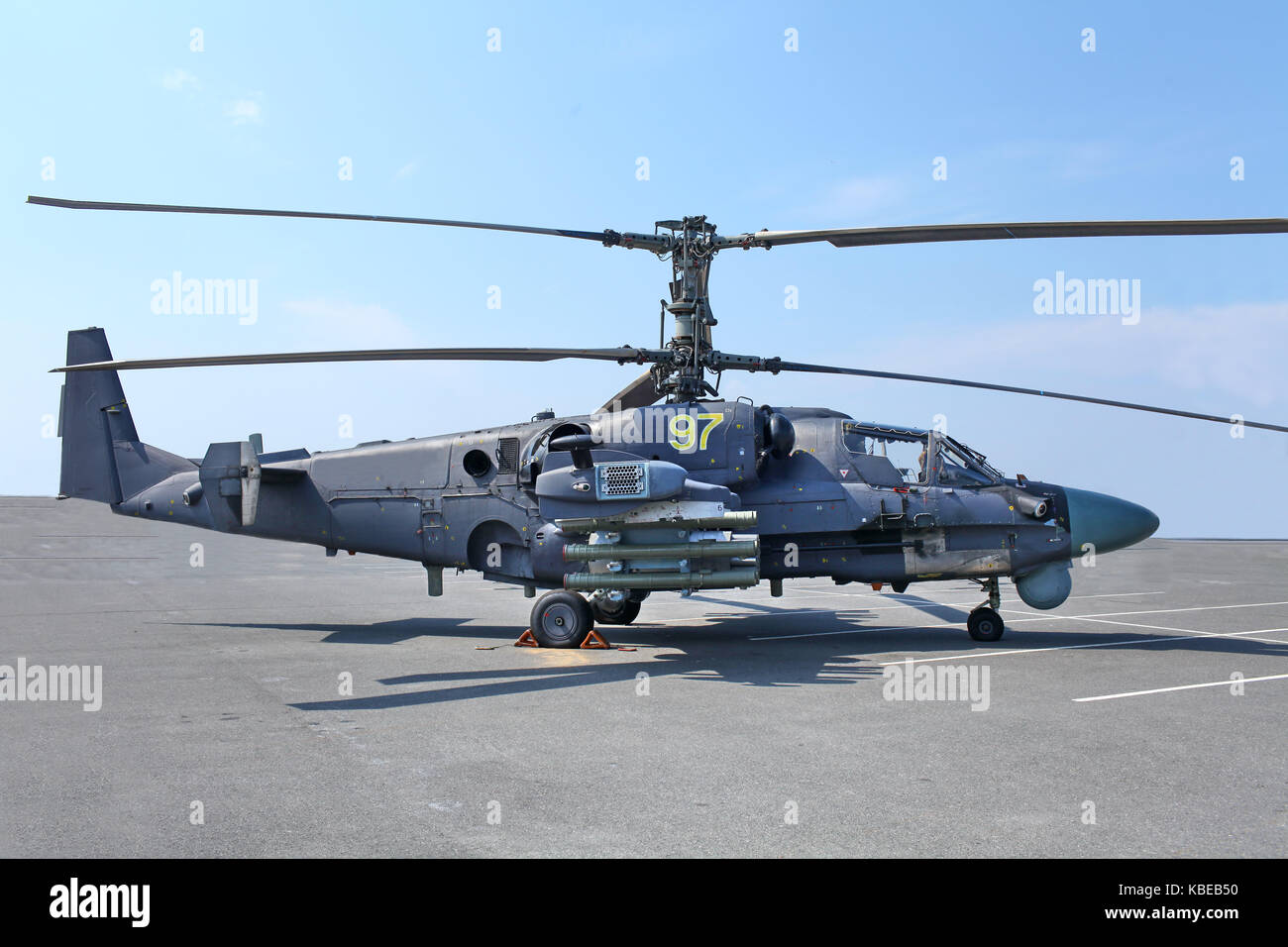Russian attack helicopter Ka-52 Alligator Stock Photo - Alamy