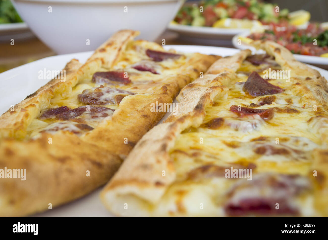 pide mixed pita traditional turkish pizza Stock Photo - Alamy