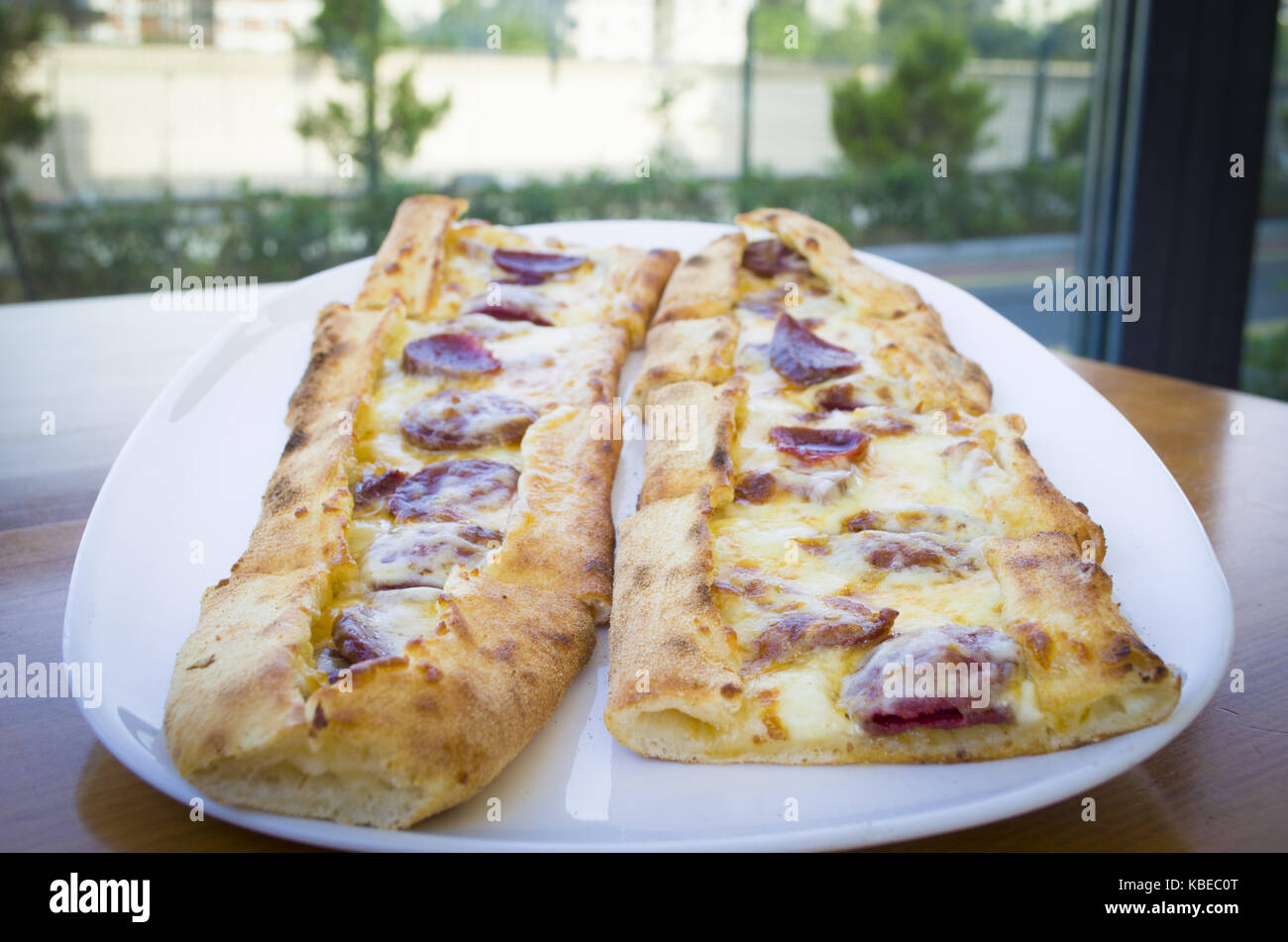 pide mixed pita traditional turkish pizza Stock Photo - Alamy