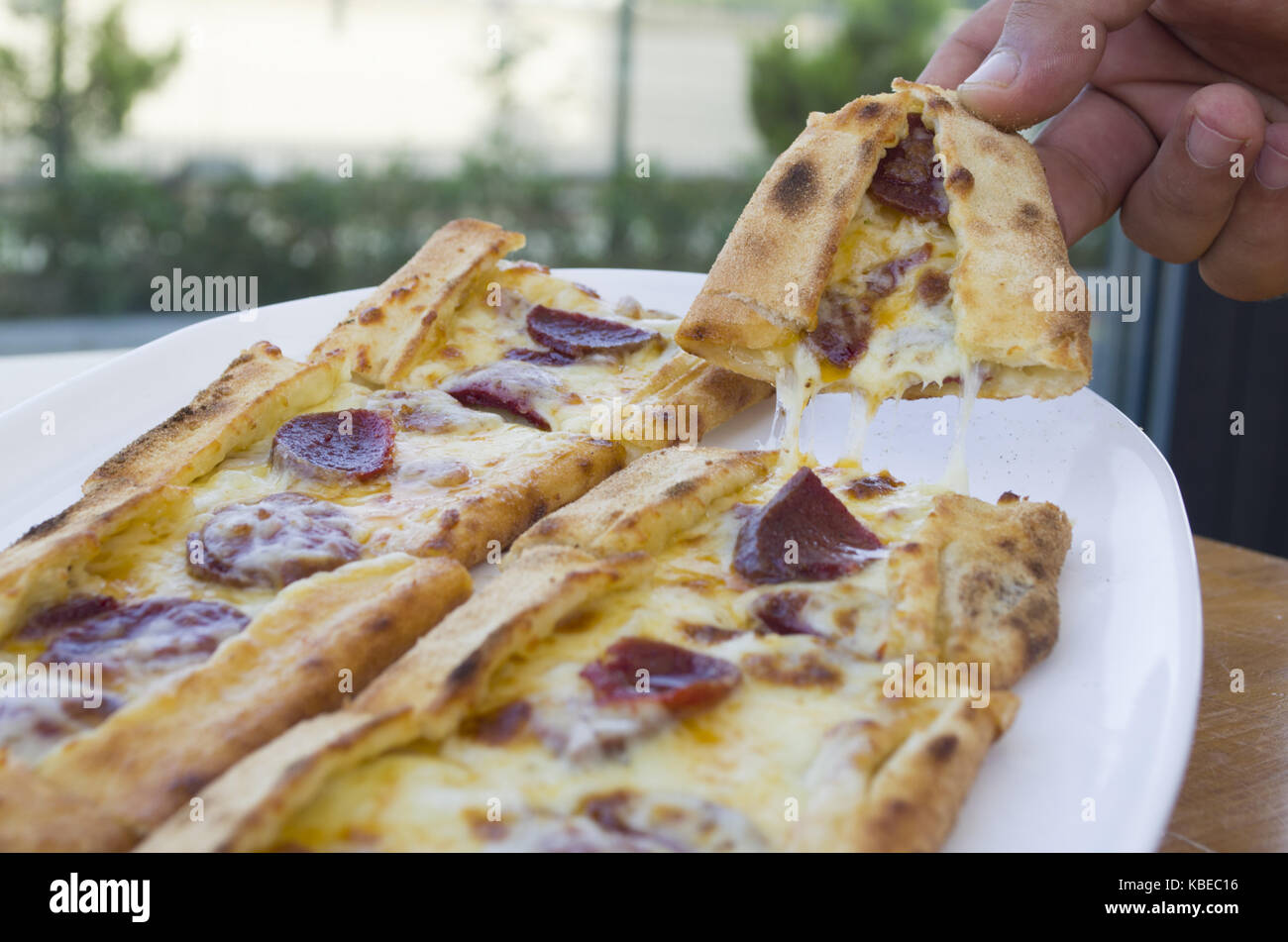 pide mixed pita traditional turkish pizza Stock Photo - Alamy