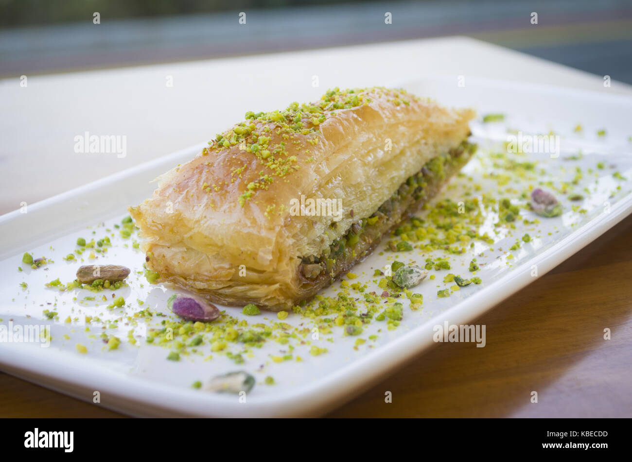 baklava with pistachio traditional turkish dessert Stock Photo - Alamy