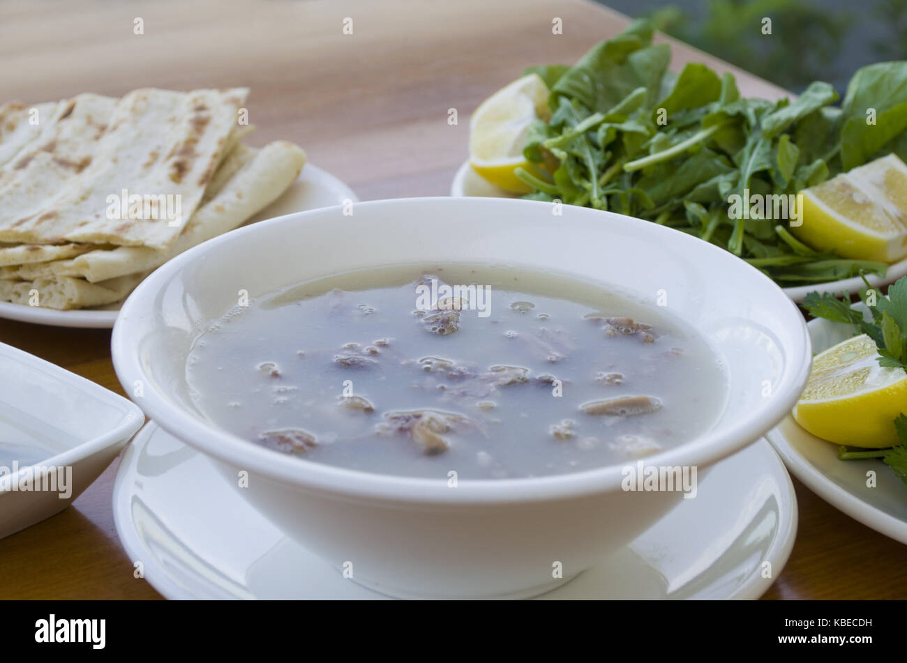 turkish traditional tripe soup; iskembe corbasi and offal soup Stock ...