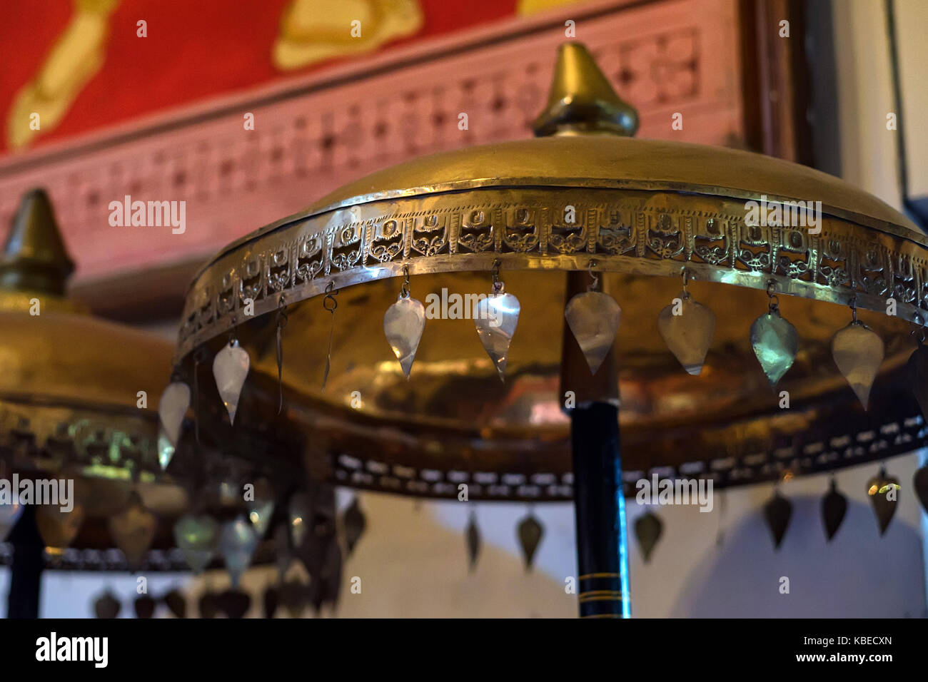 Vintage bronze metal chatra at temple Stock Photo - Alamy