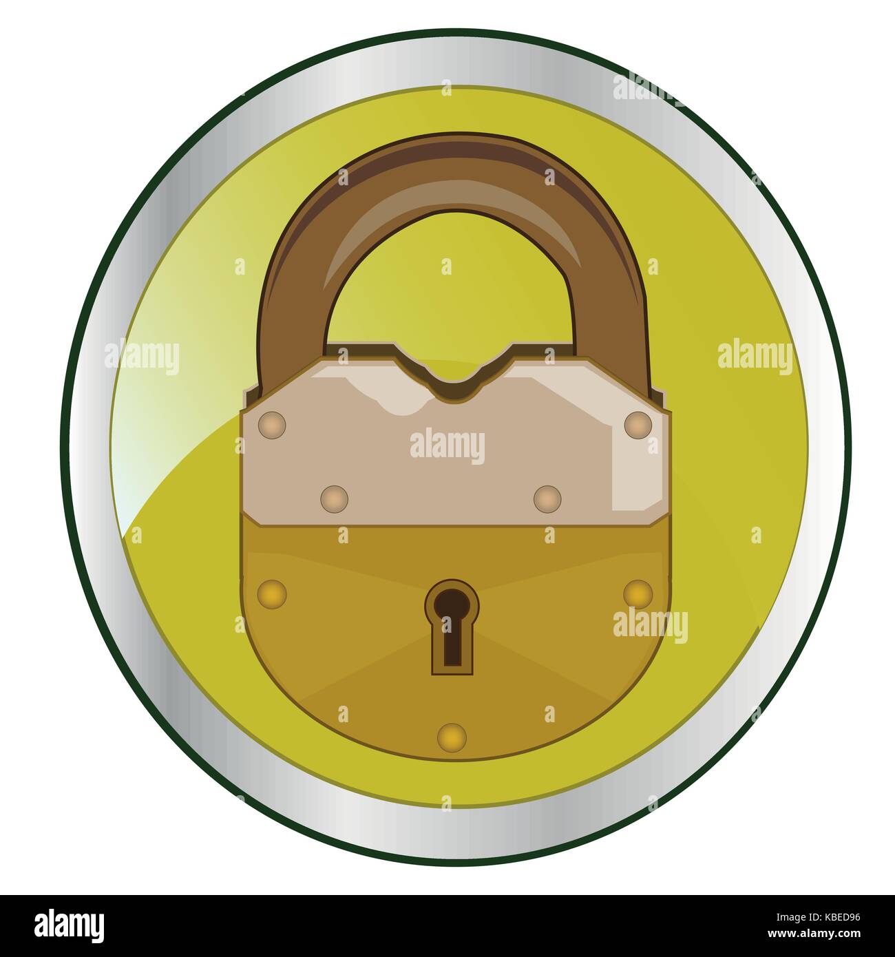 Lock on button Stock Vector Image & Art - Alamy