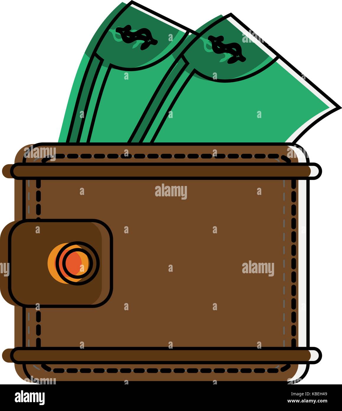 wallet with money coming out icon image Stock Vector Image & Art - Alamy