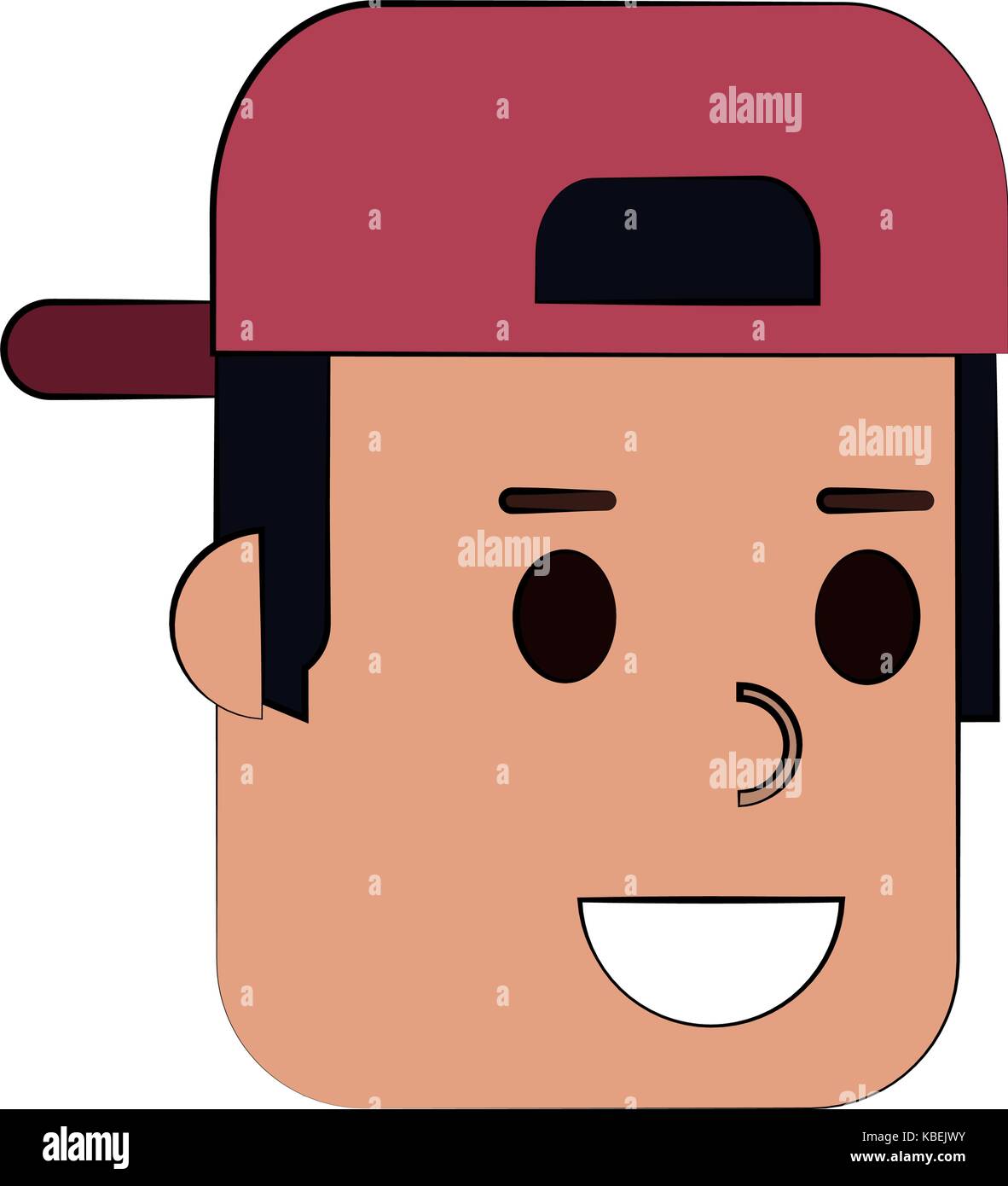 young happy man wearing sports cap icon image Stock Vector Image & Art ...