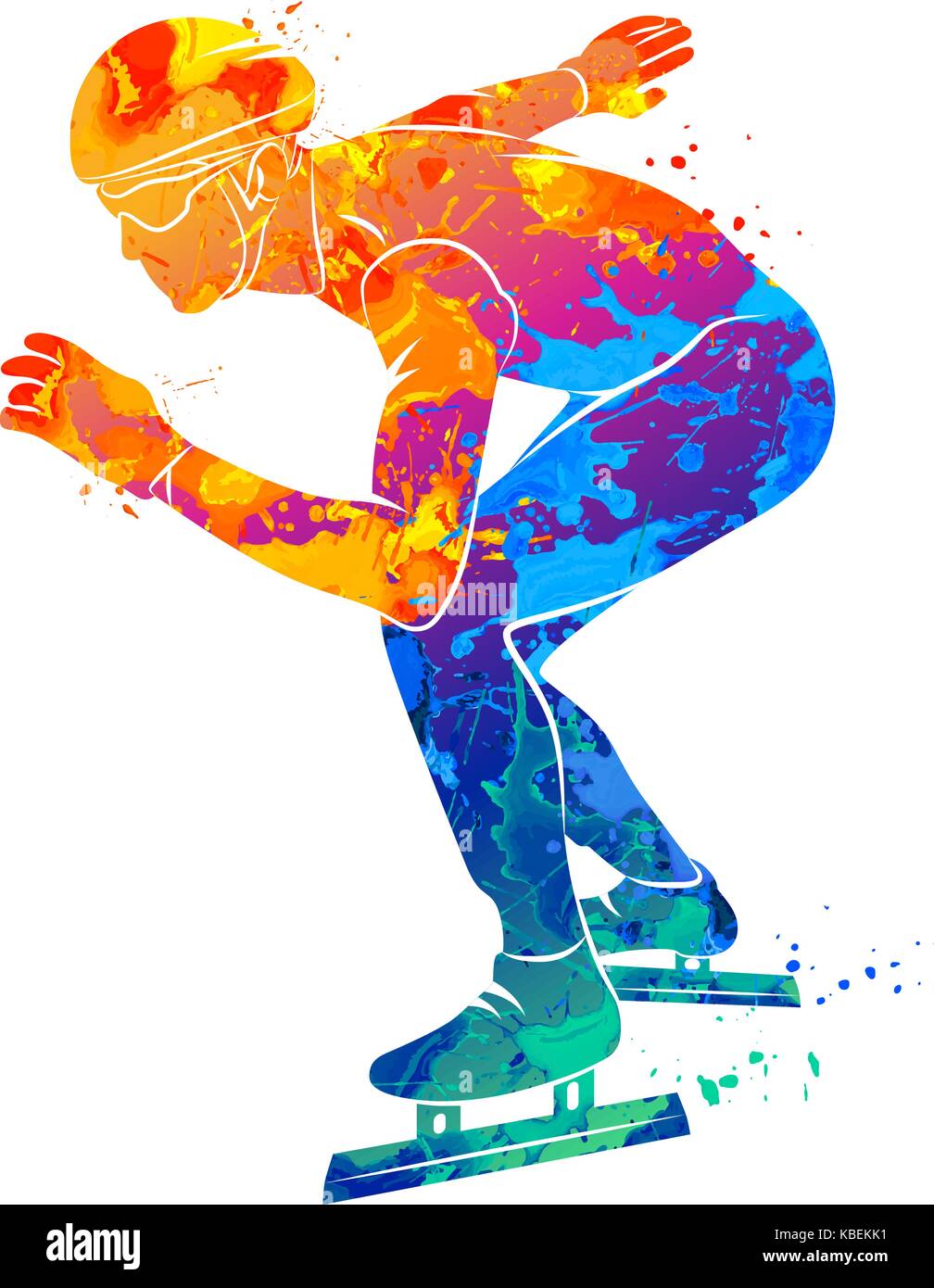 silhouette speed skaters Stock Vector Image & Art - Alamy