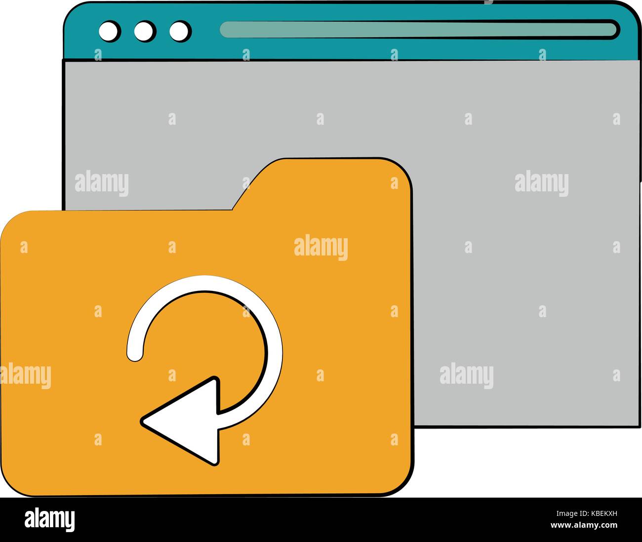 tab webpage or website with file folder icon image Stock Vector Image ...