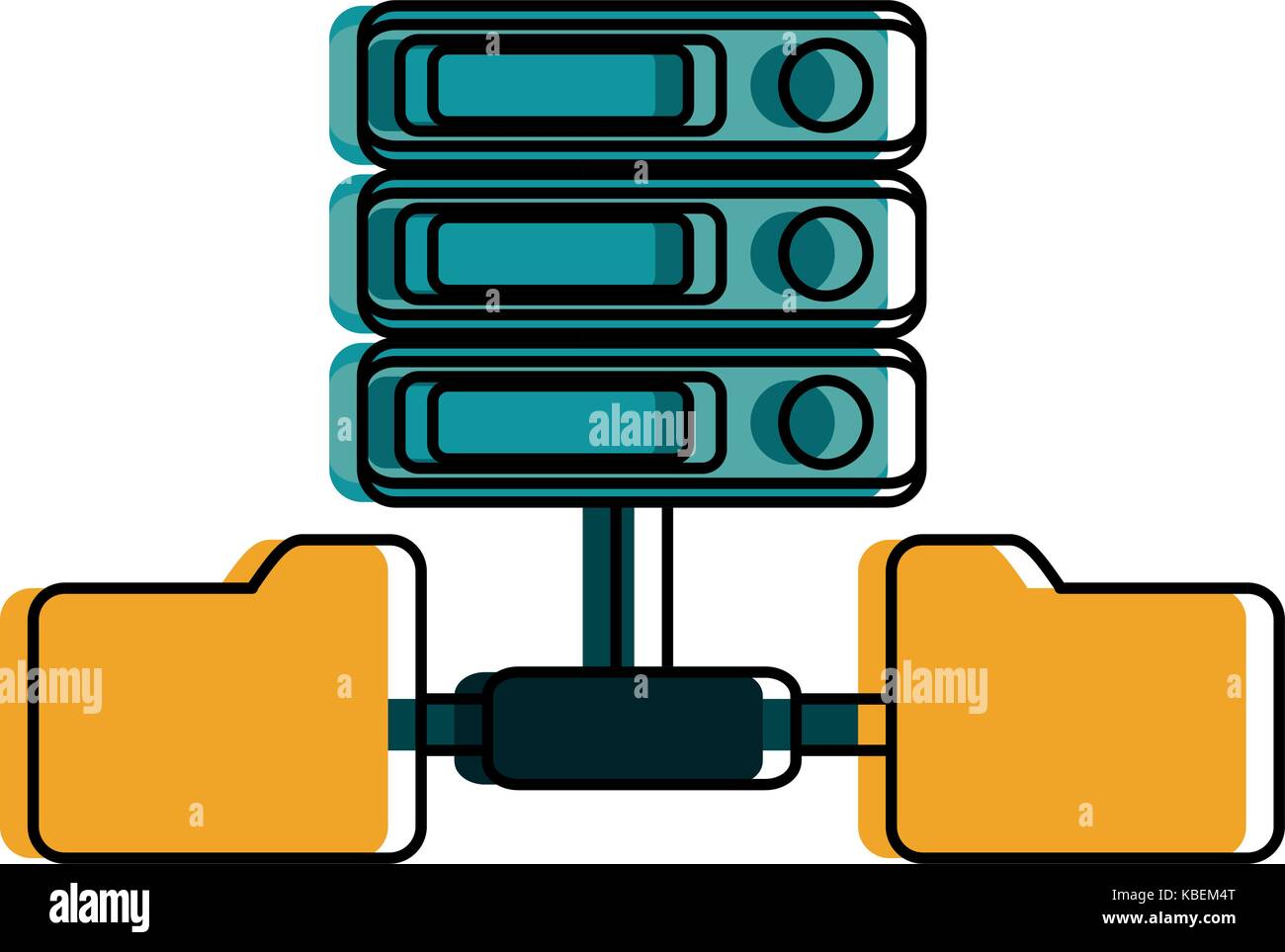 file folders connected to servers icon image Stock Vector Image & Art ...