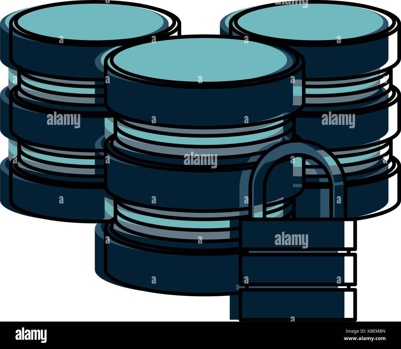 databases with safety lock data center icon image Stock Vector Image ...