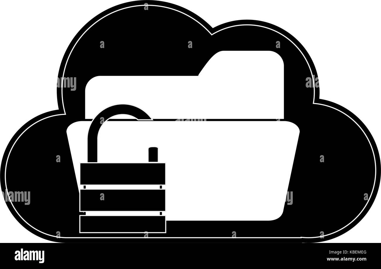 cloud storage with safety lock icon image Stock Vector Image & Art - Alamy
