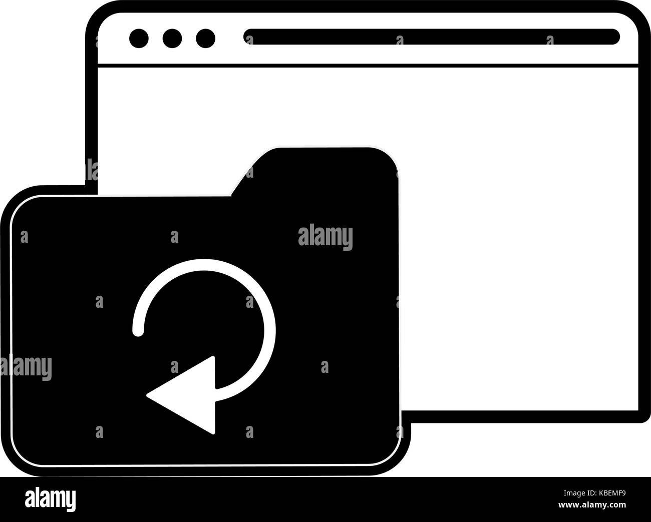 tab webpage or website with file folder icon image Stock Vector Image ...