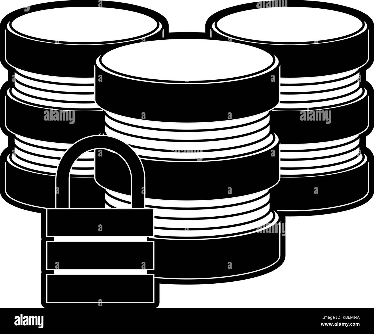 databases with safety lock data center icon image Stock Vector Image ...