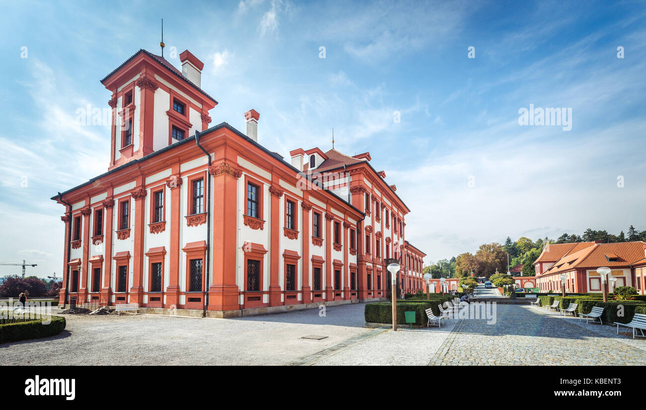 Prague, Czech Republic- September 28, 2017: Troja Palace is a Baroque ...