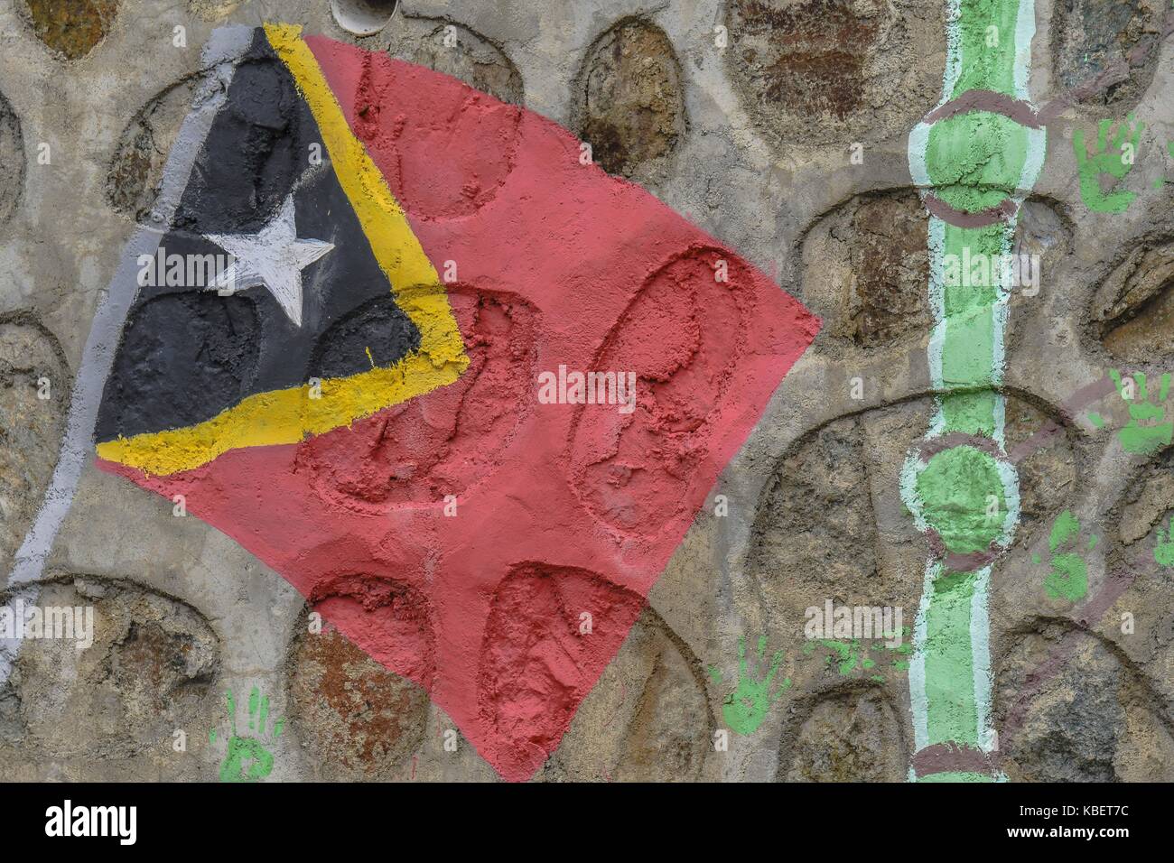 flagsof Timor Leste, in Dili , Dec. 28, 2016. | usage worldwide Stock ...