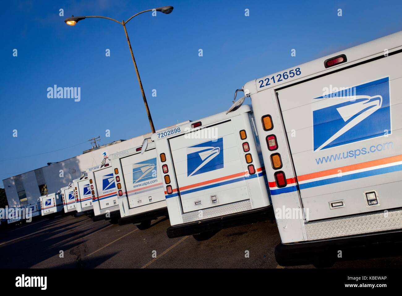 Grumman LLV (Long Life Vehicle) mail trucks parked at the post office ...