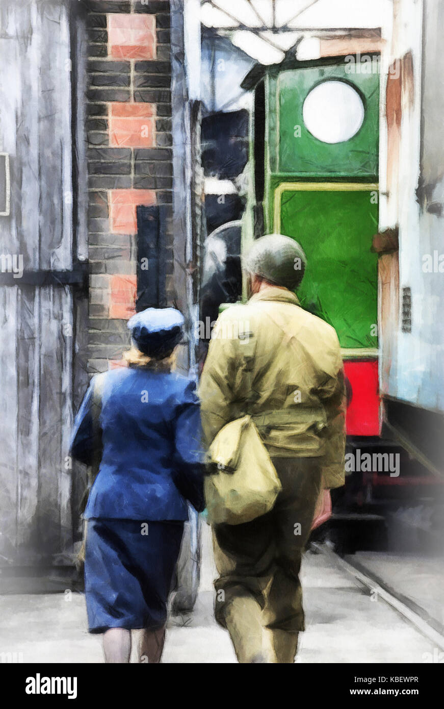 WWII Romance GI & War bride Stock Photo - Alamy