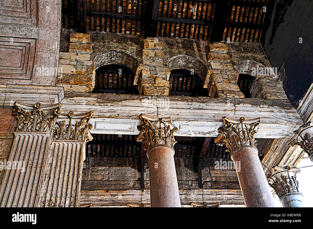 The Pantheon Corinthian Columns, Rome, Italy Stock Photo - Alamy