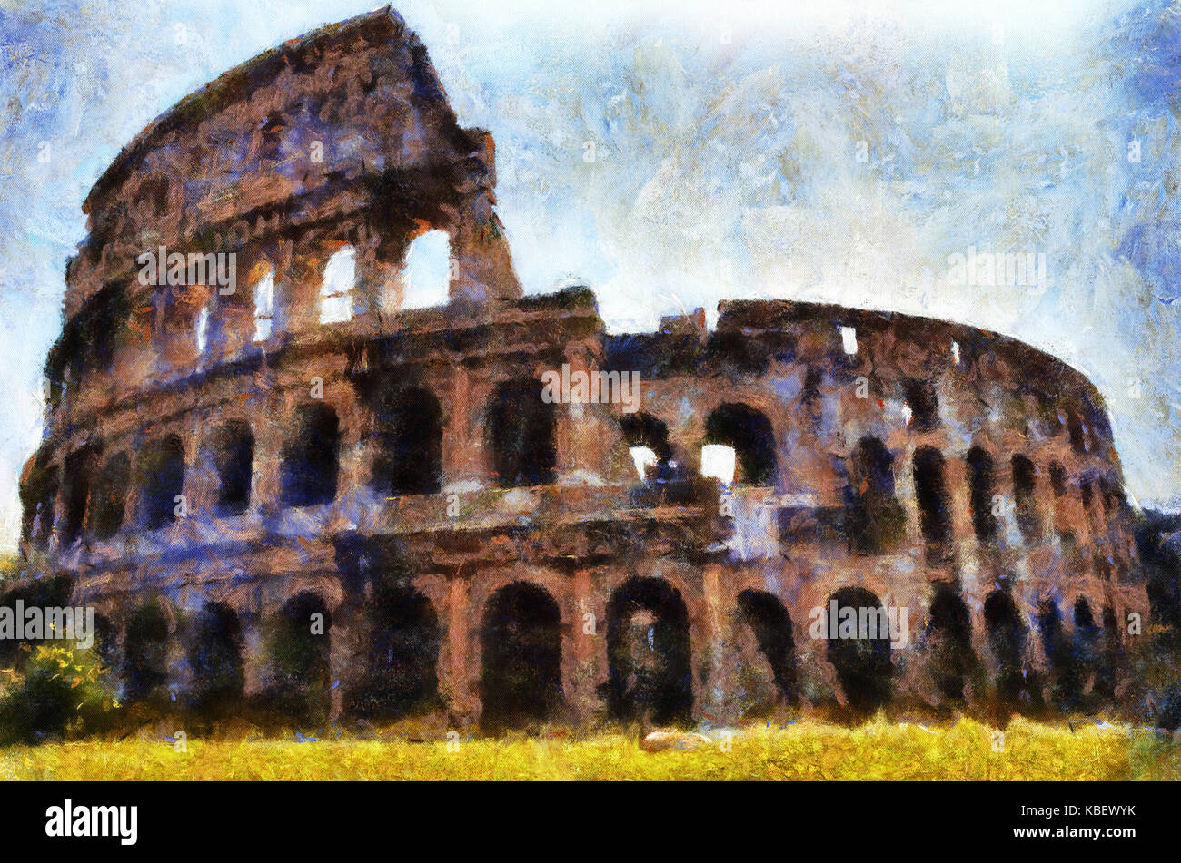 Roman colosseum painting hi-res stock photography and images - Alamy