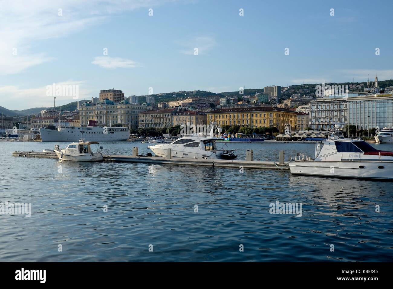 waterfront panorama of Rijeka, croatia | usage worldwide Stock Photo ...