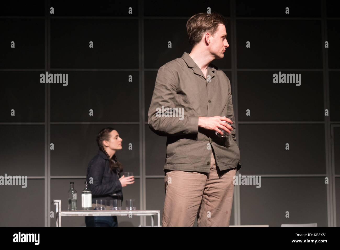 Actors Alexander Finkenwirth, Luisa Taraz in a scene from George Orwell ...