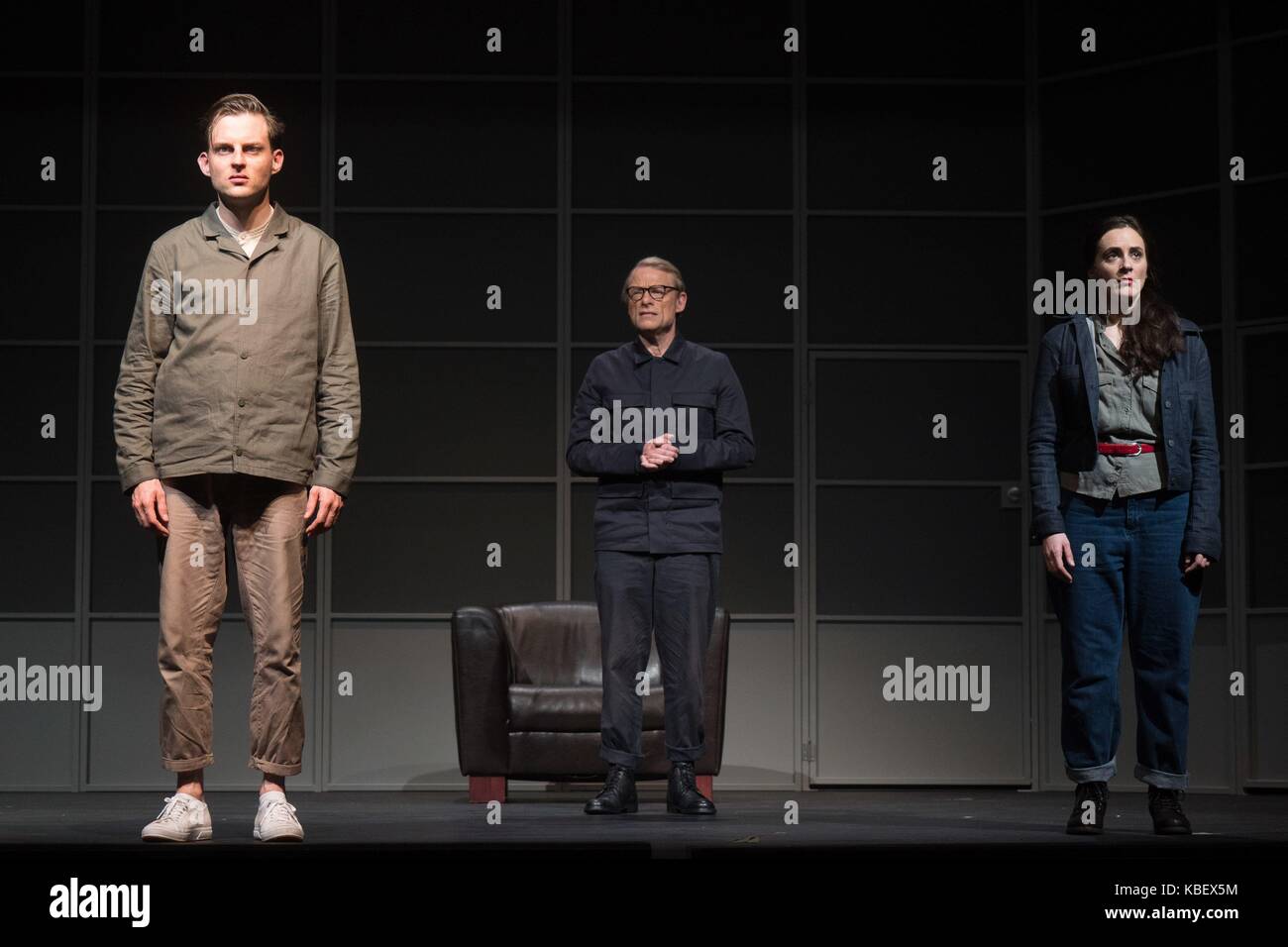 Actors Andreas Seifert (L), Alexander Finkenwirth (c), Isabell Fischer ...