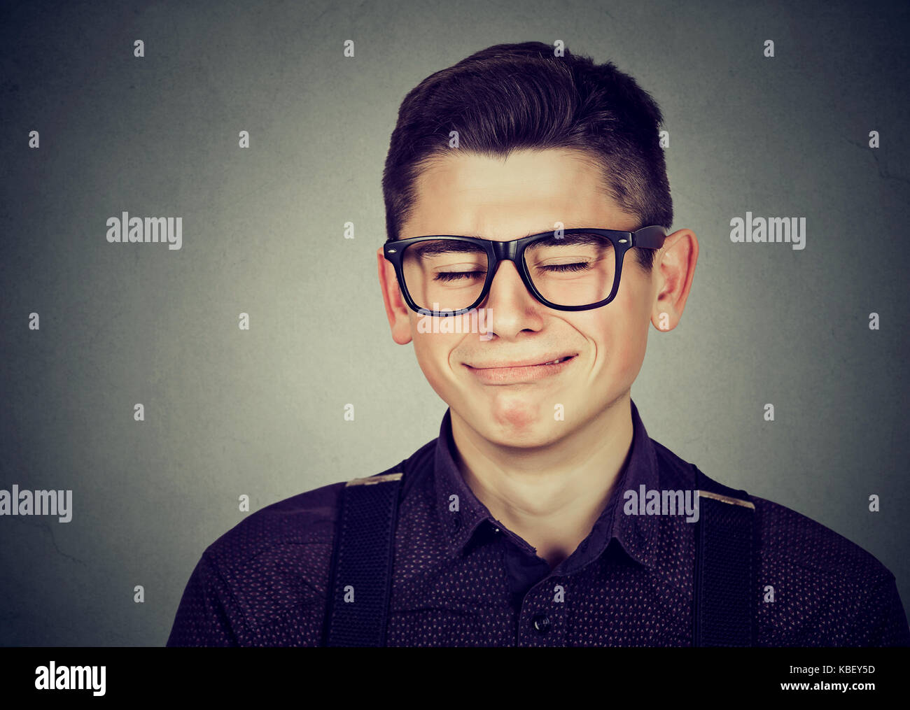 Closeup of a crying teenager man Stock Photo - Alamy