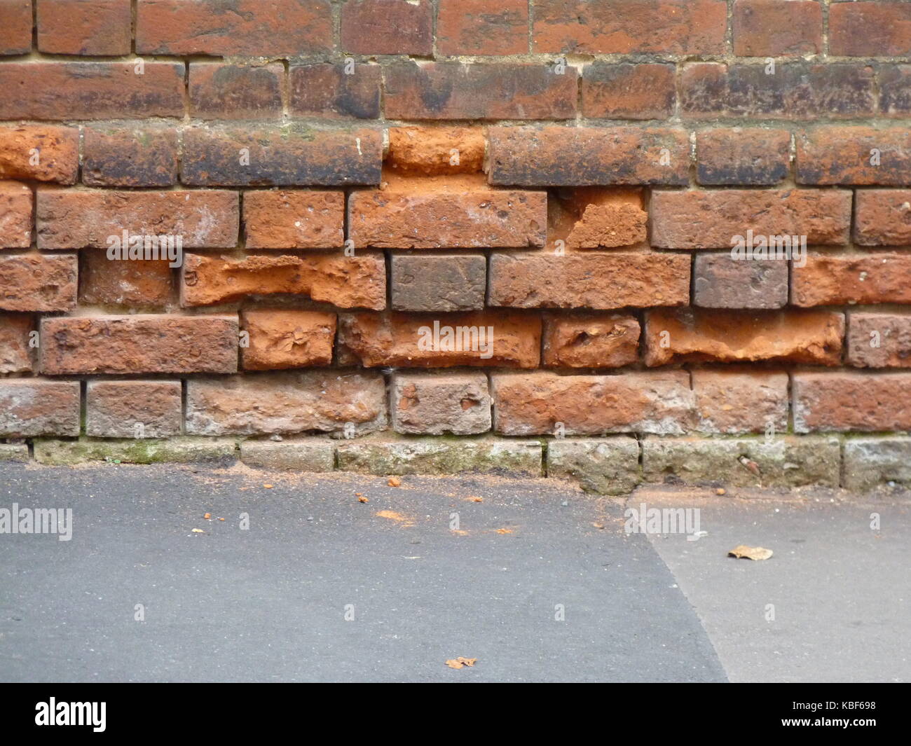 Environmental damage to Brick Walling Stock Photo - Alamy