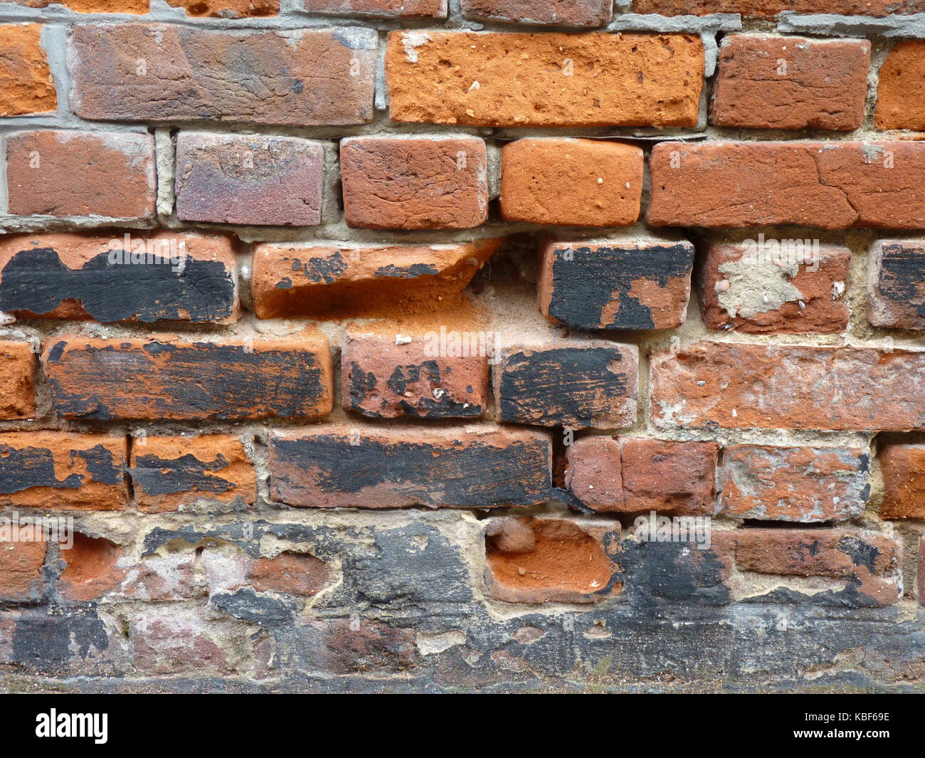 Environmental damage to Brick Walling Stock Photo - Alamy