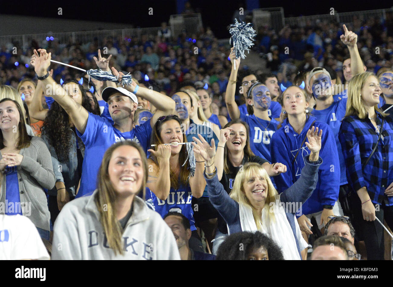 Durham, North Carolina, USA. 29th Sep, 2017. Duke fans encourage their ...