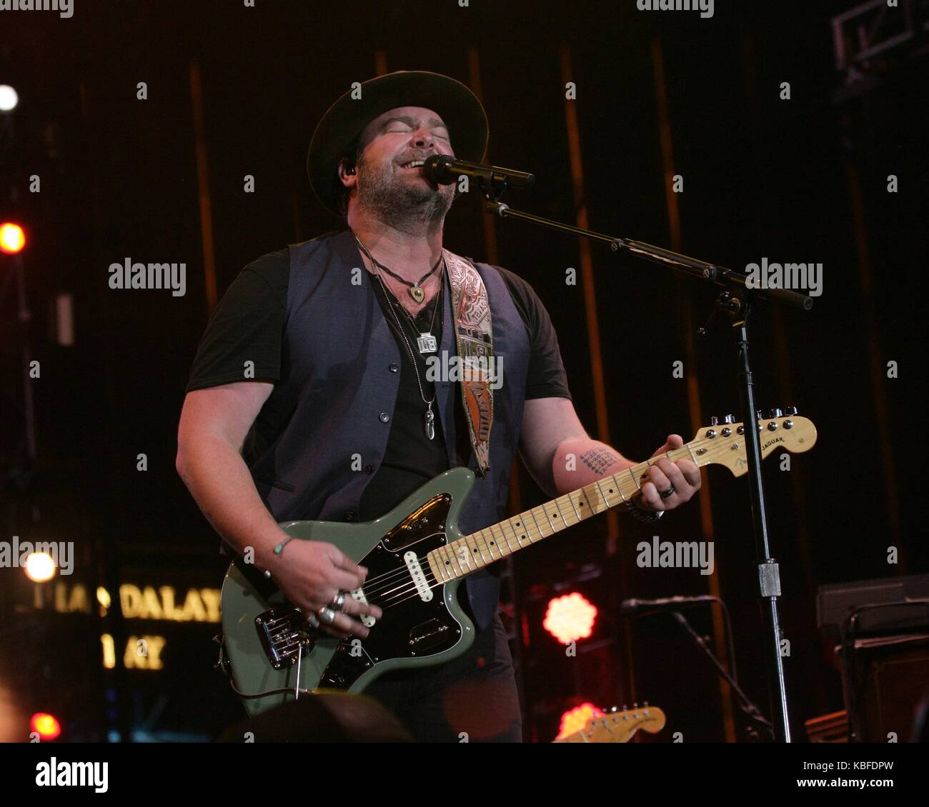 Las Vegas, NV, USA. 29th Sep, 2017. Lee Brice on stage for Route 91 ...