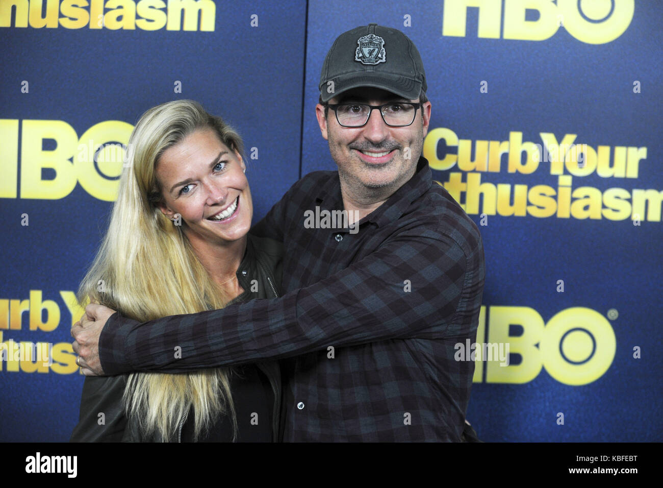 New York City. 27th Sep, 2017. Kate Norley and TV host John Oliver ...