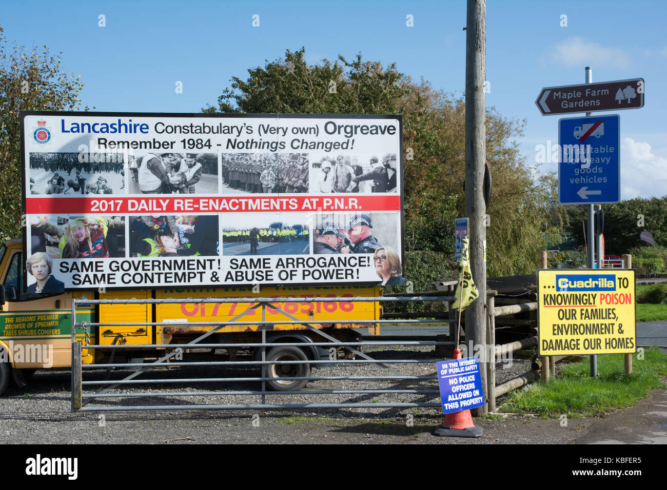 Anti-Fracking Protest, Little Plumpton, Nr Blackpool, Lancashire, UK ...